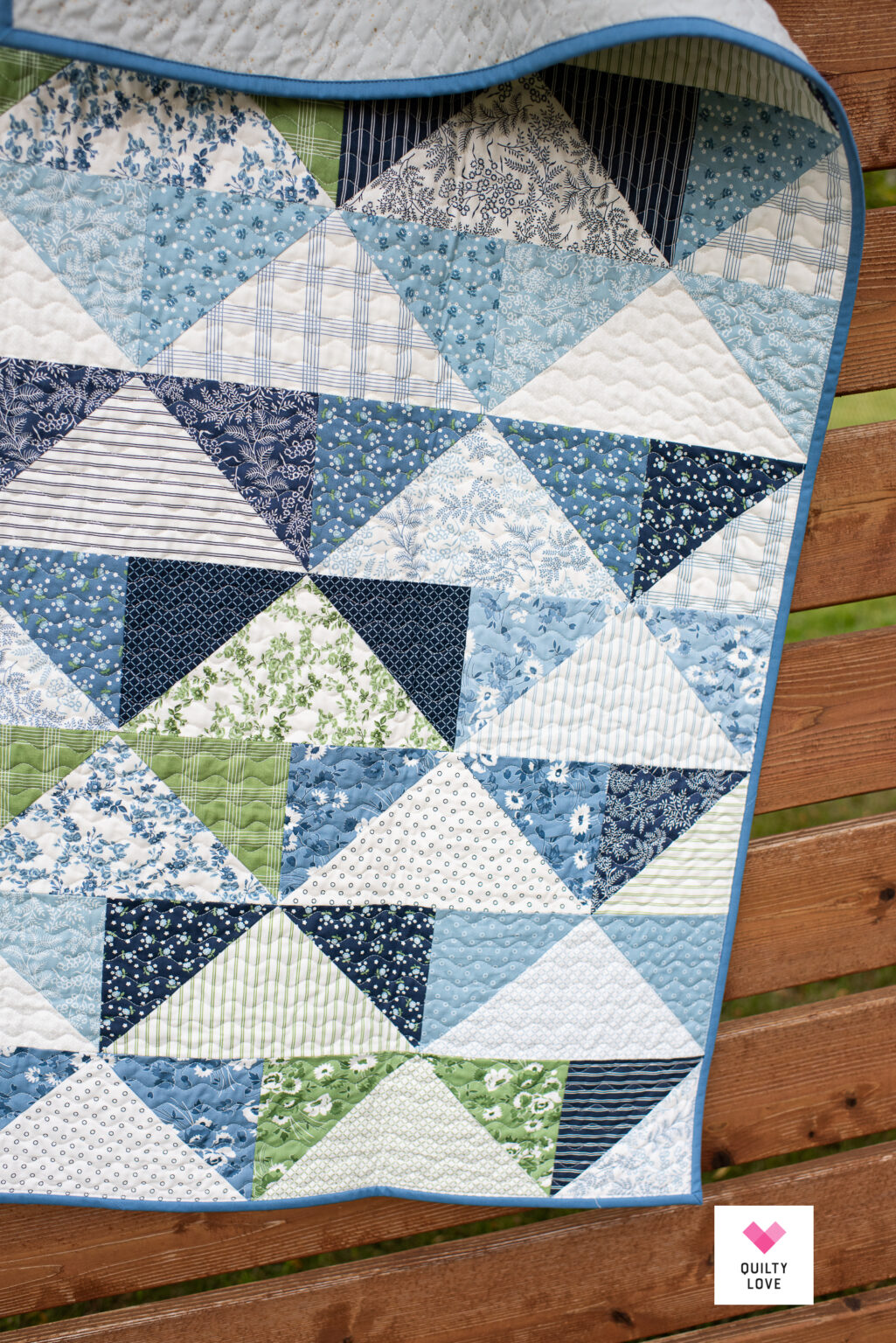 Nantucket Summer Fabric Flying Geese Patchwork Quilt – Quilty Love ...