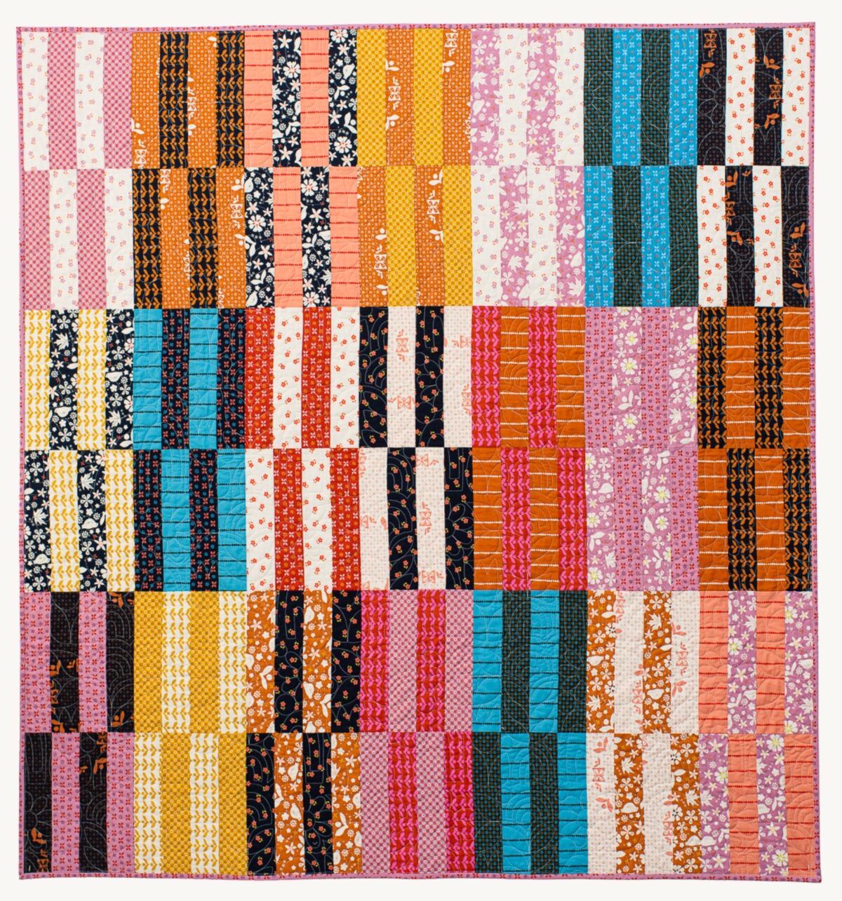 Easy Jelly Roll Quilt Pattern - The Jelly Stripes Stash Buster - Quilty ...