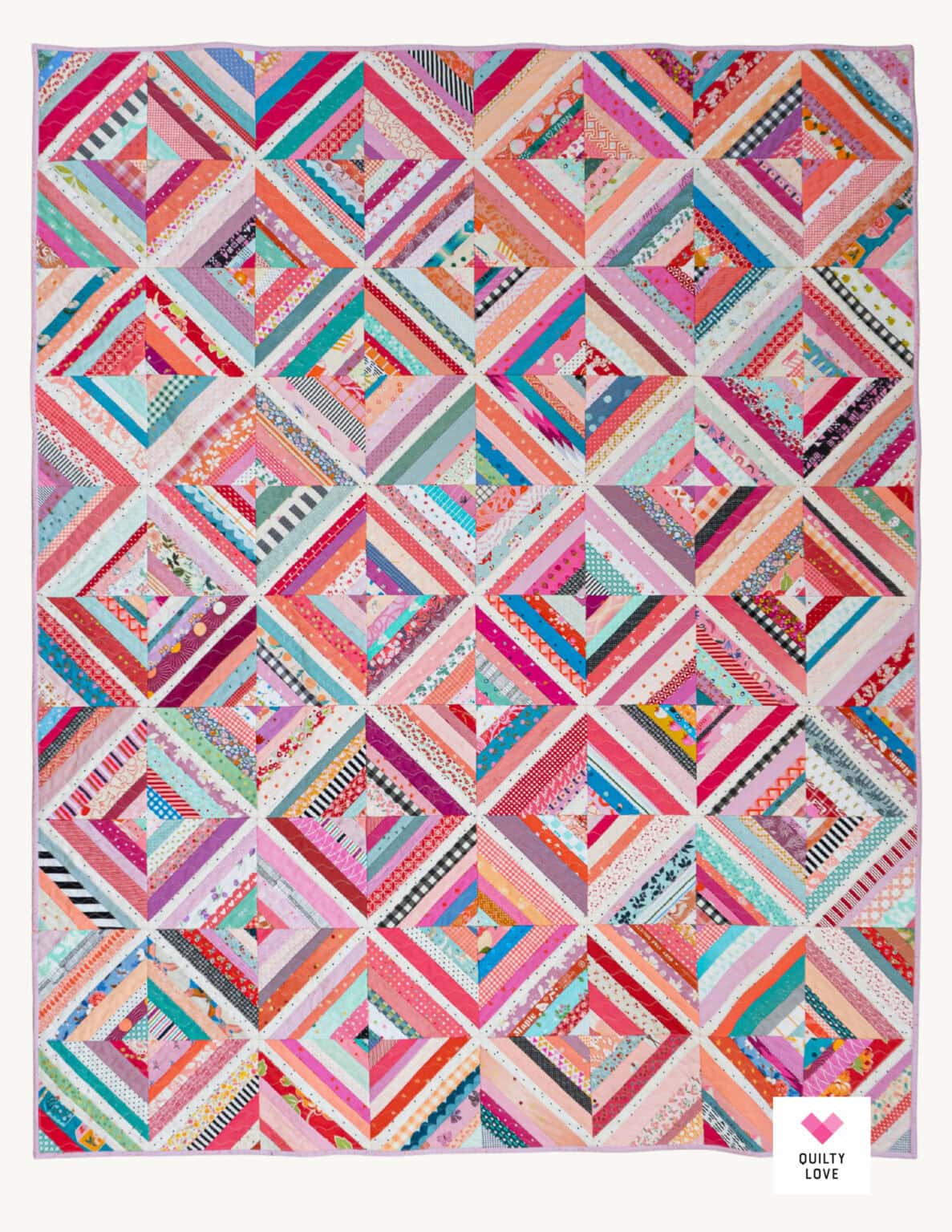 Free Pattern - Scrappy Granny Squares quilt pattern - Quilty Love